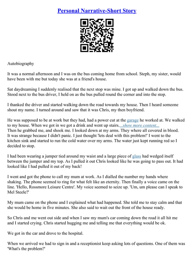 Autobiography Narrative Essay | PDF