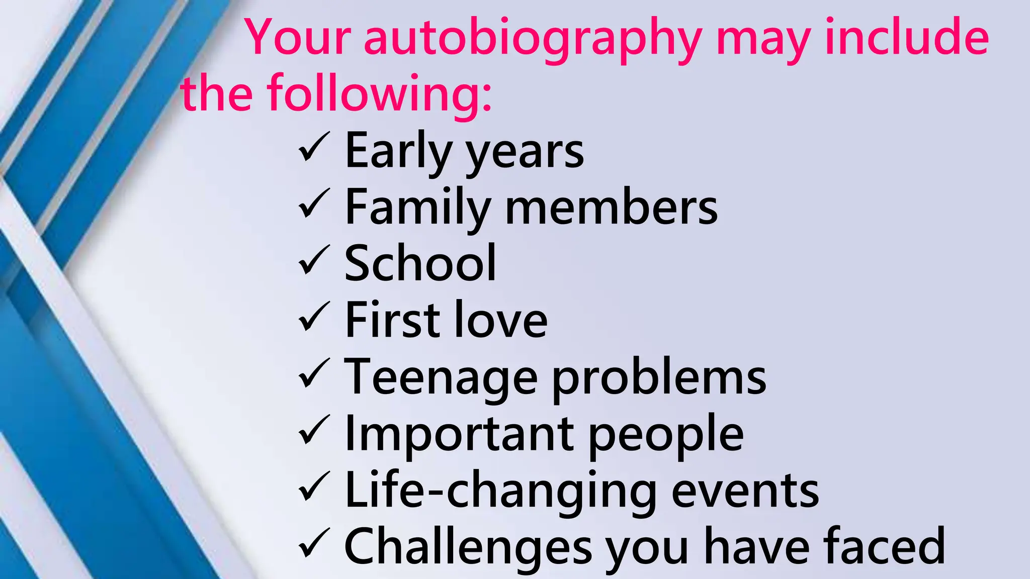 Autobiography Writing Task with Rubricspptx | PPT