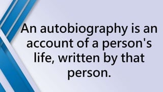 Autobiography Writing Task with Rubricspptx | PPT