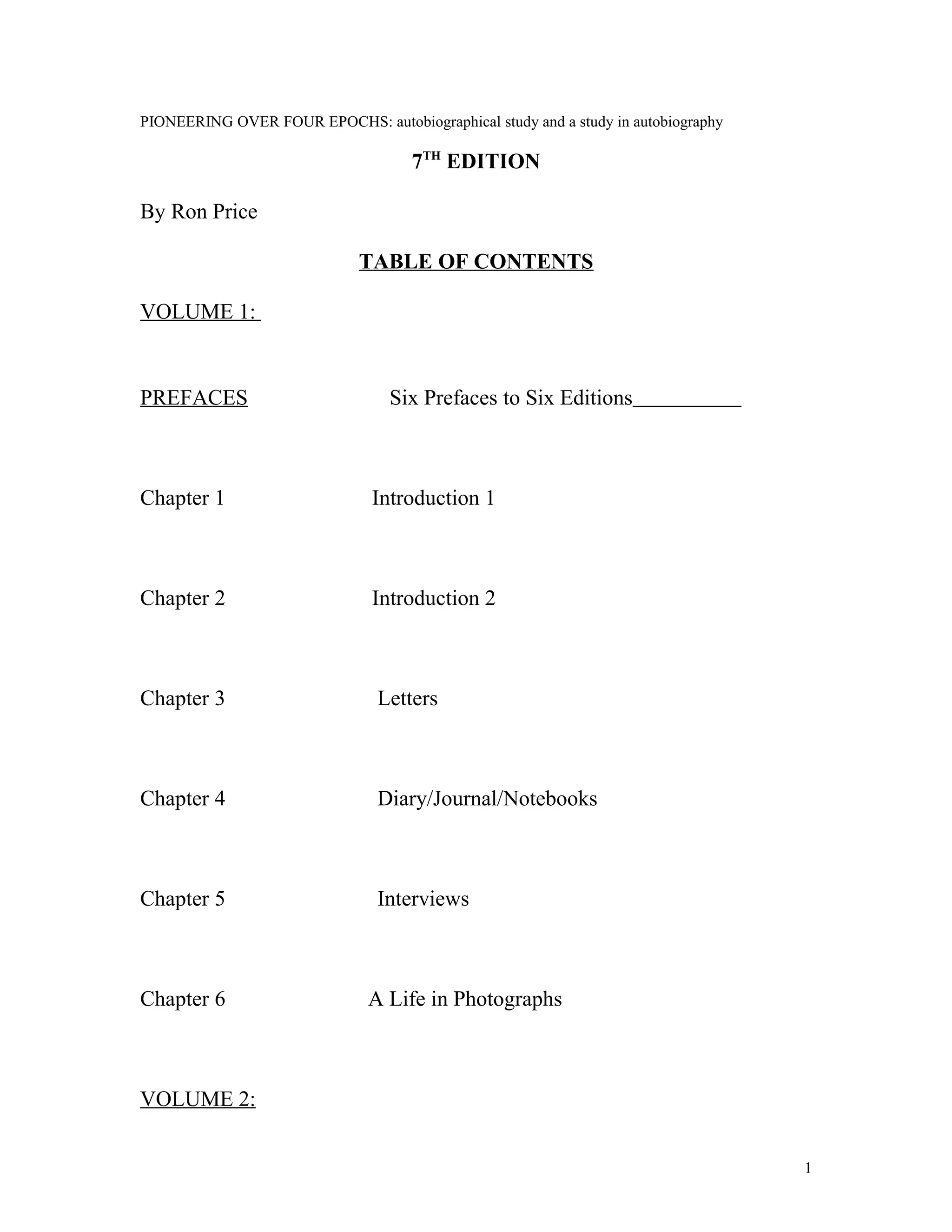 My Autobiography: Part 1 | DOC