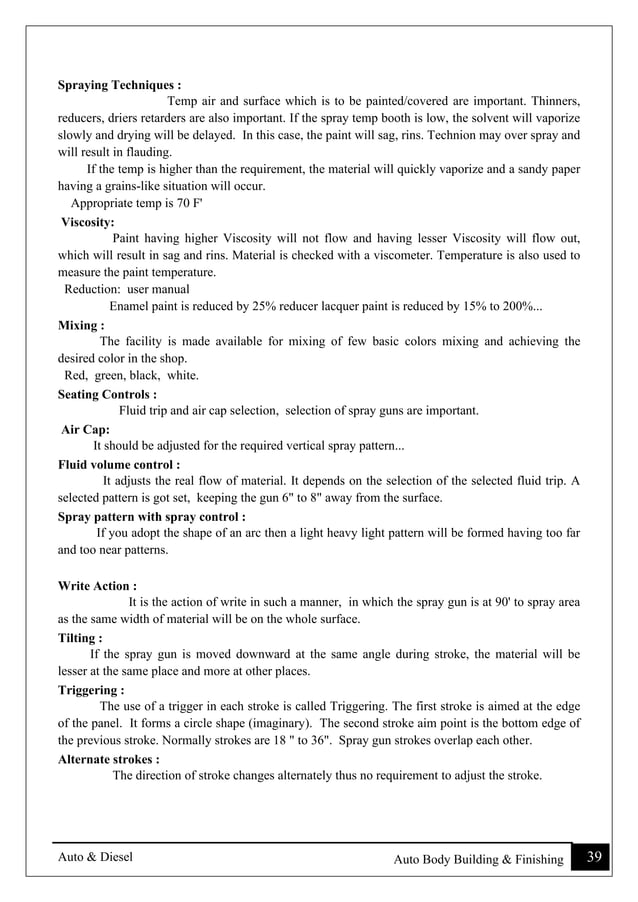 Auto body building & finishing | PDF