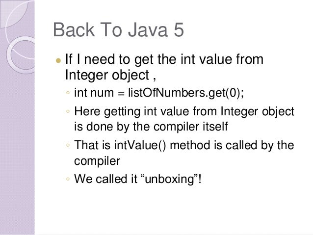 Autoboxing And Unboxing In Java