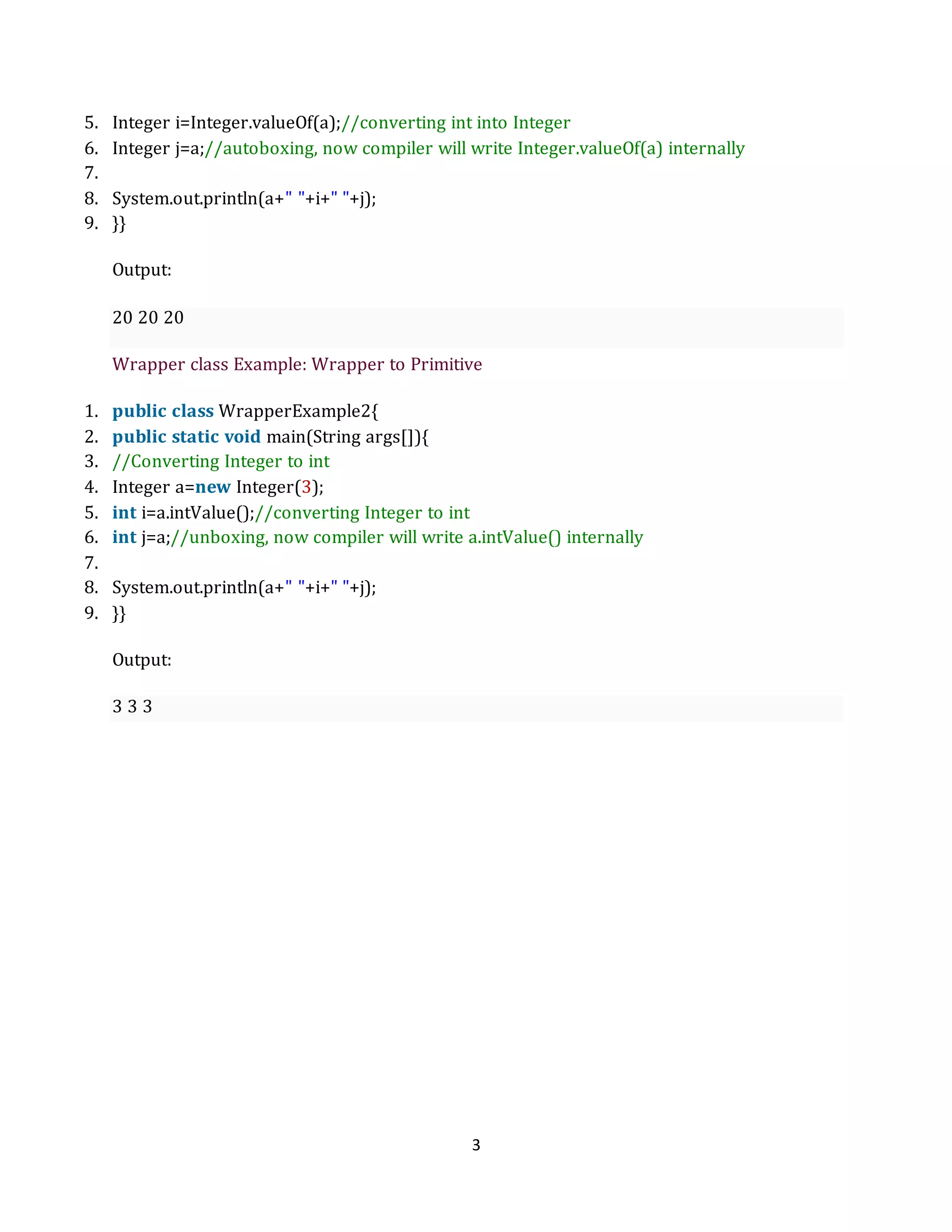 Autoboxing and unboxing | PDF