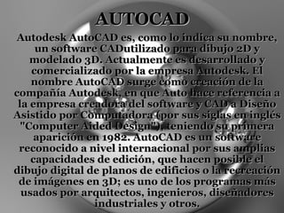 Autocad Descripcion, Funciones y Aplicaciones | PPT