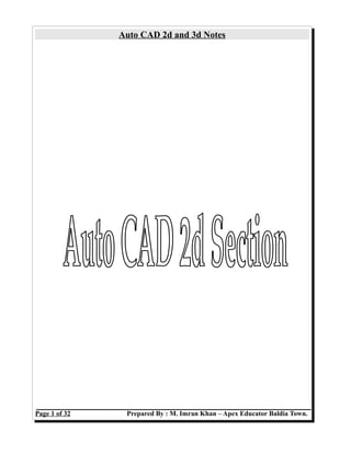 Auto CAD Notes | PDF