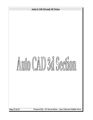 Auto CAD Notes | PDF