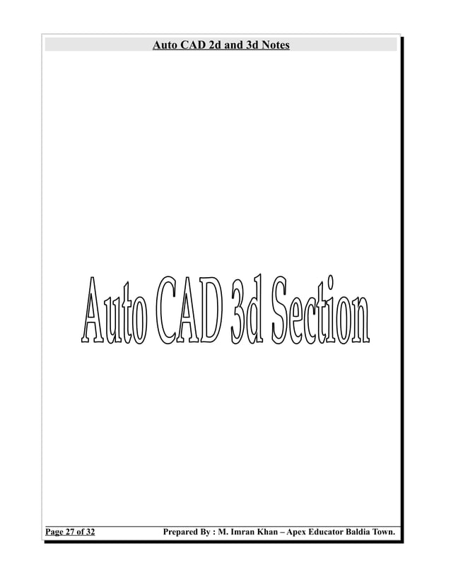 Auto CAD Notes | PDF