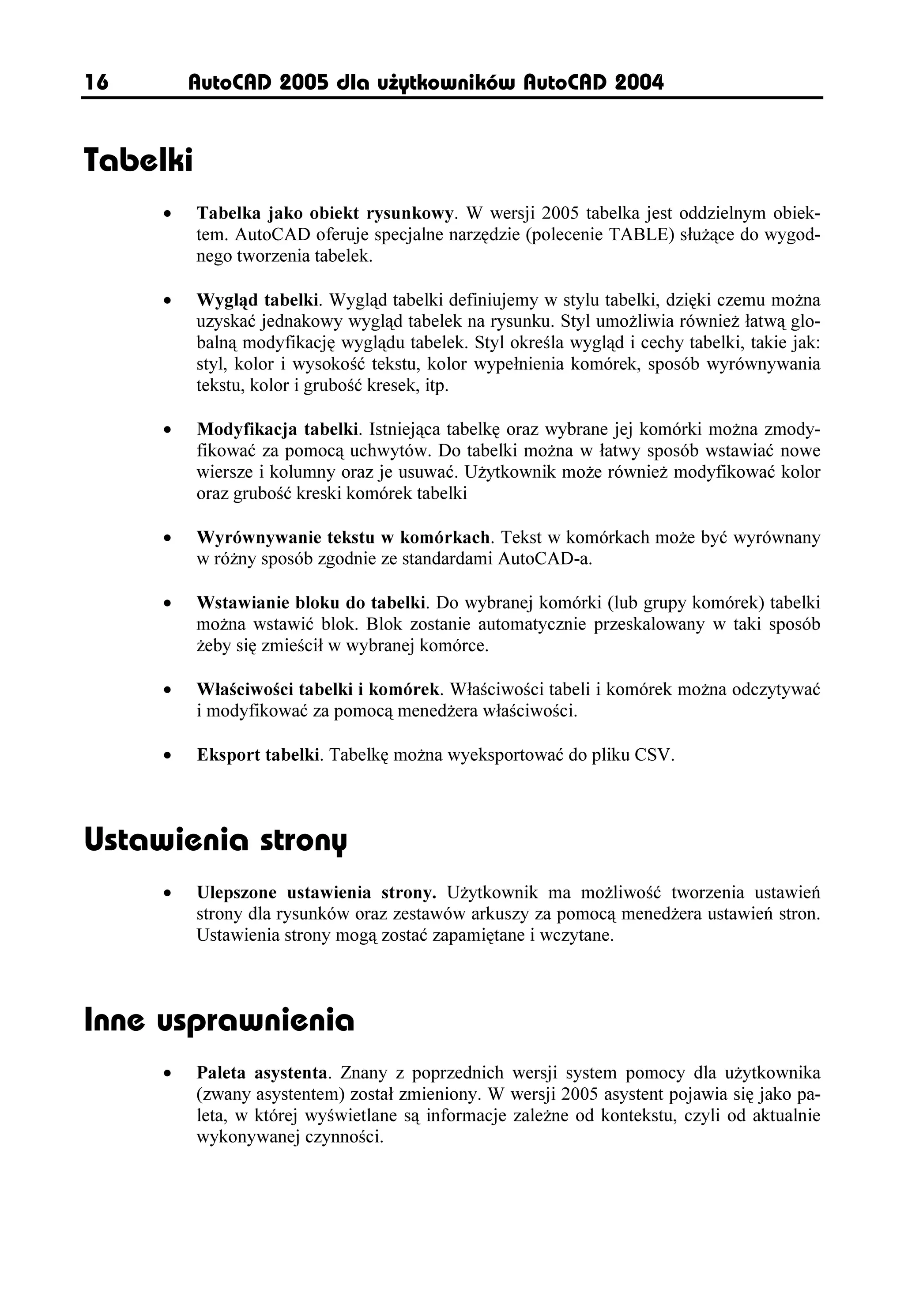 AutoCAD 2005 dla użytkowników AutoCAD 2004 | PDF