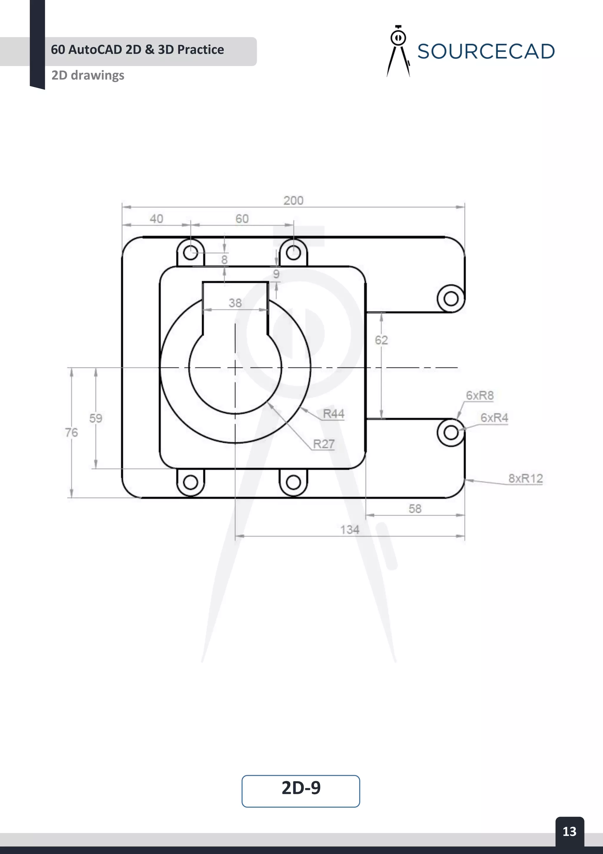 AUTOCAD 2D&3D PRACTICE DRAWING | PDF