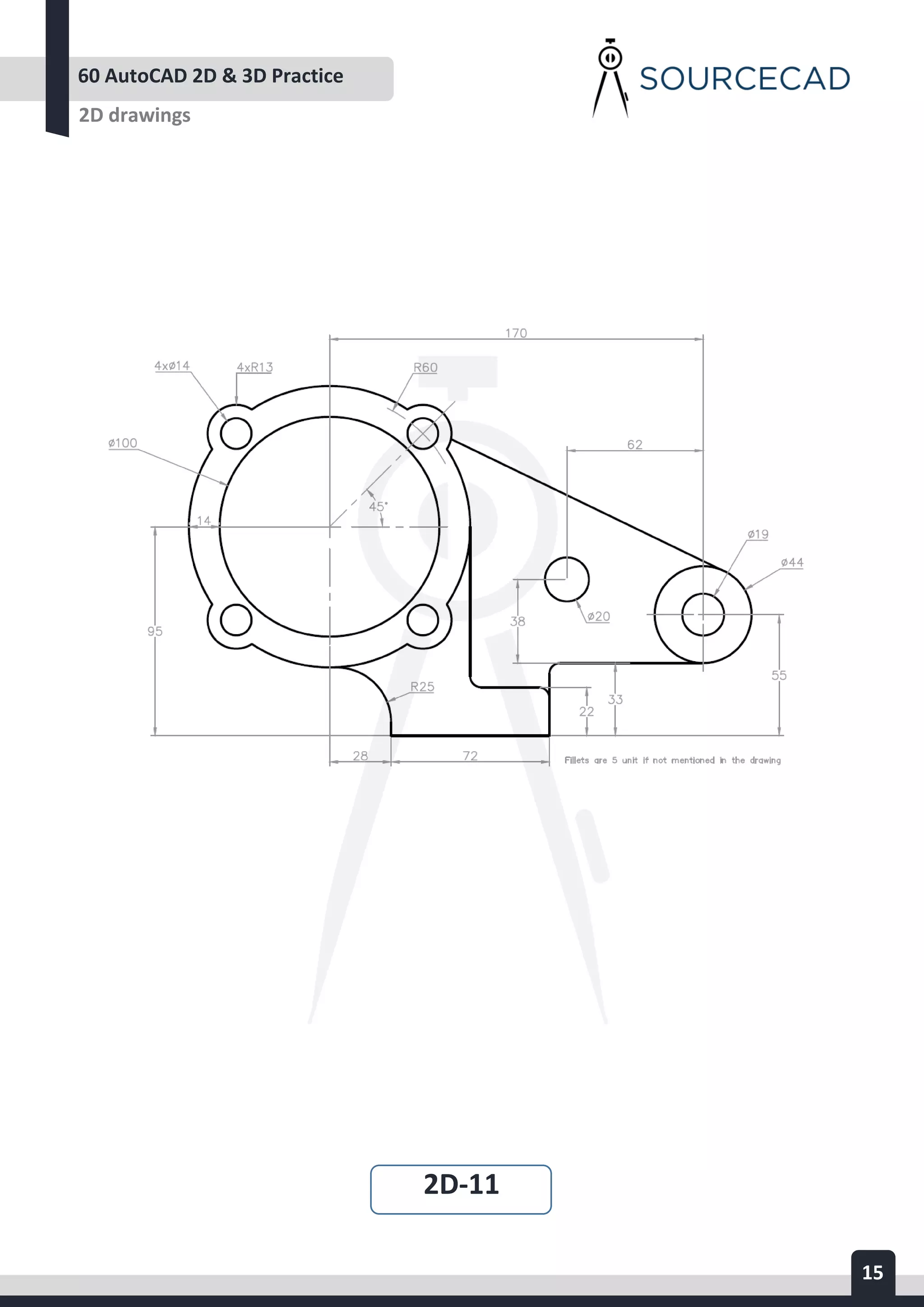 AUTOCAD 2D&3D PRACTICE DRAWING | PDF