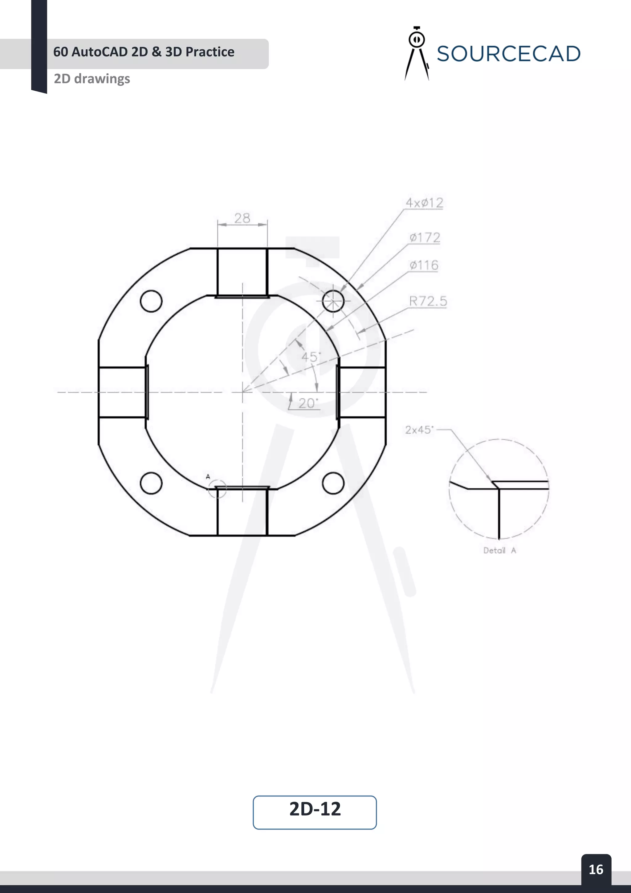 AUTOCAD 2D&3D PRACTICE DRAWING | PDF