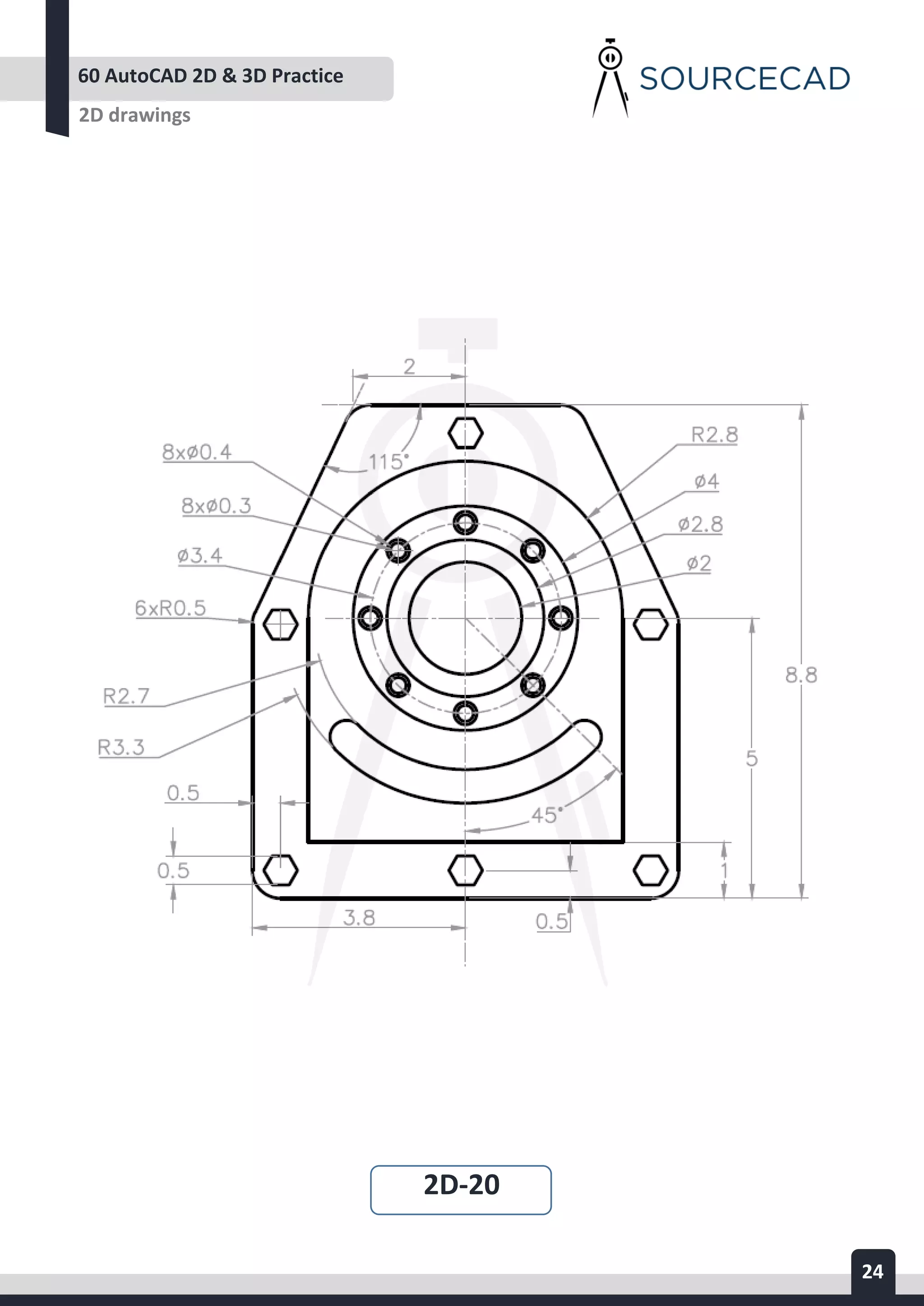 AUTOCAD 2D&3D PRACTICE DRAWING | PDF