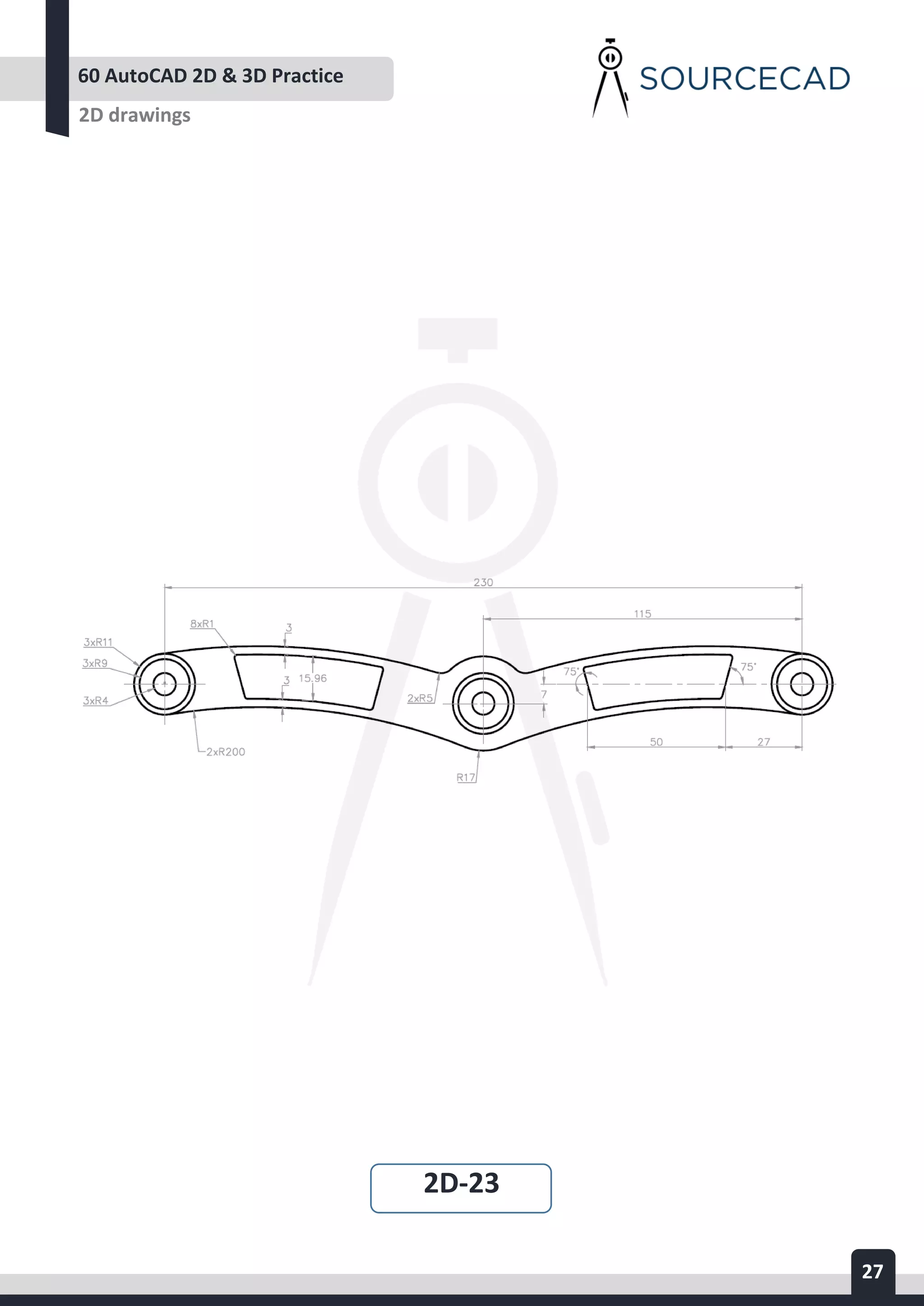 AUTOCAD 2D&3D PRACTICE DRAWING | PDF