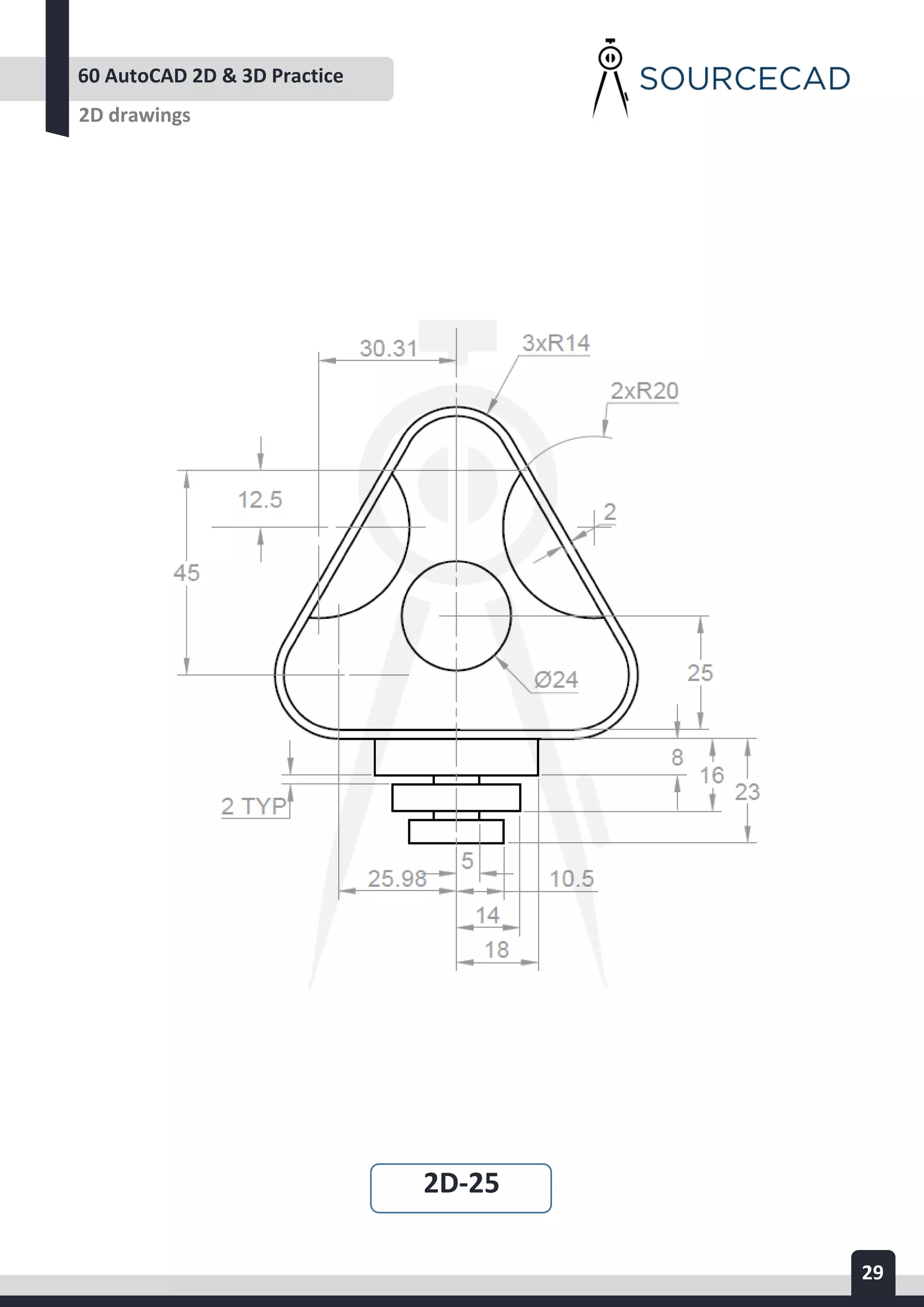 AUTOCAD 2D&3D PRACTICE DRAWING | PDF