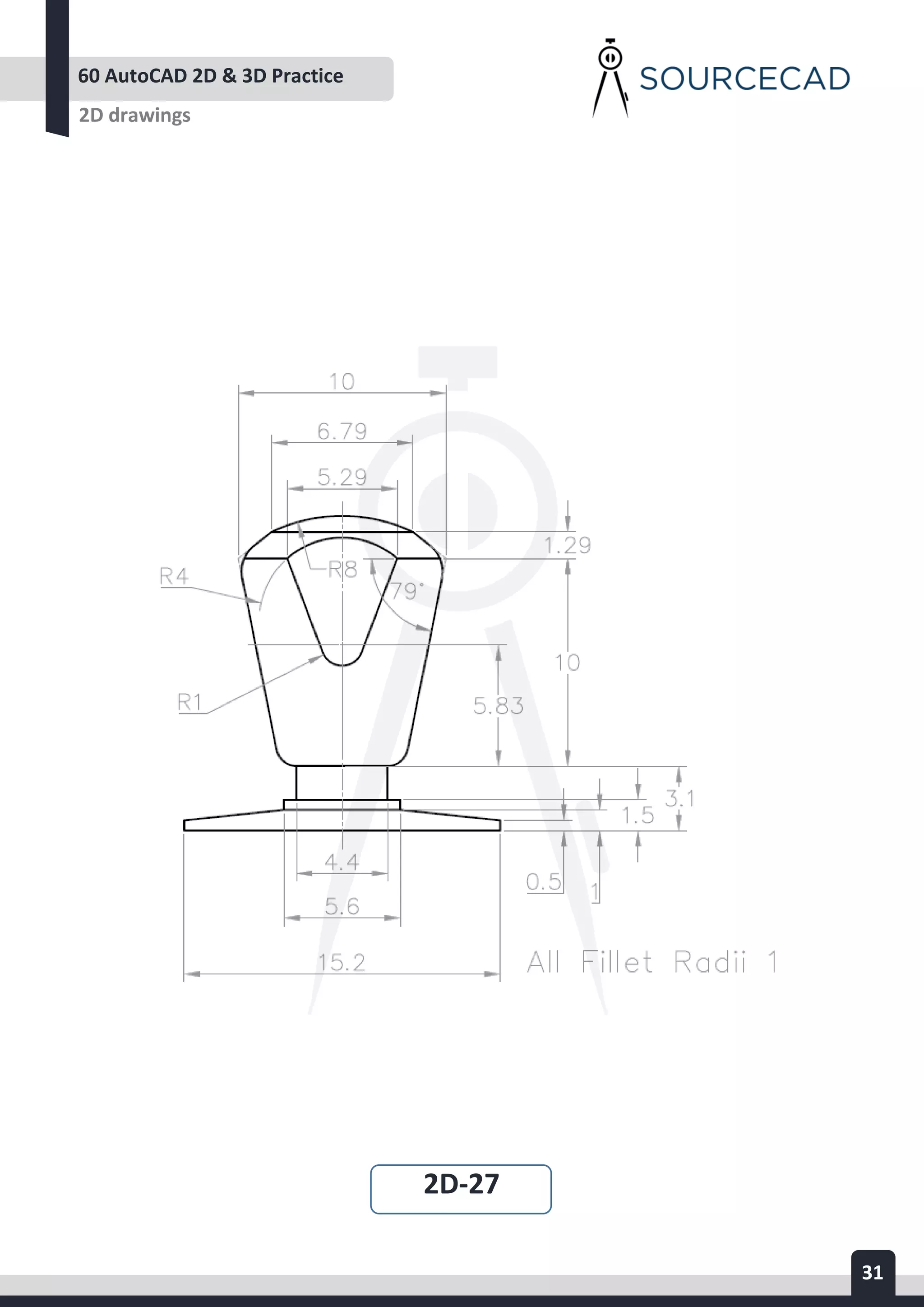 AUTOCAD 2D&3D PRACTICE DRAWING | PDF