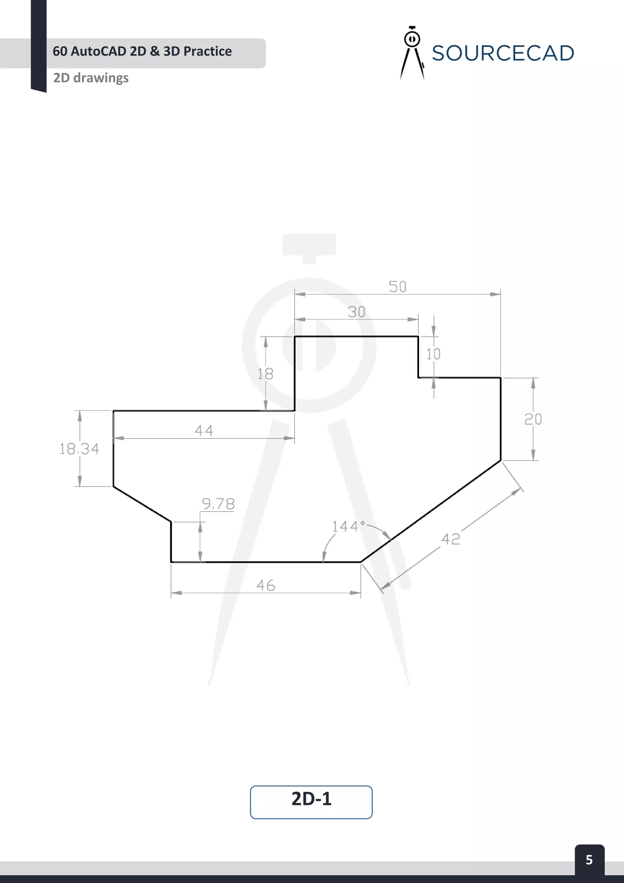 AUTOCAD 2D&3D PRACTICE DRAWING | PDF
