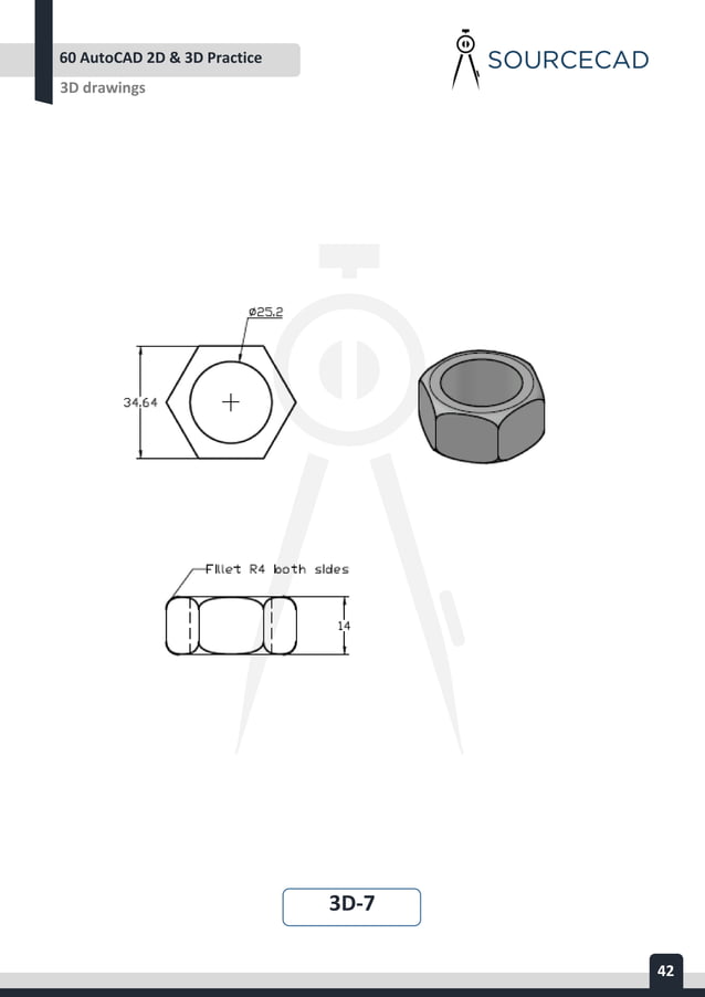 AUTOCAD 2D&3D PRACTICE DRAWING | PDF