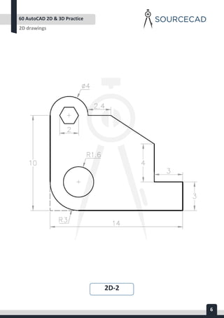 AUTOCAD 2D&3D PRACTICE DRAWING | PDF