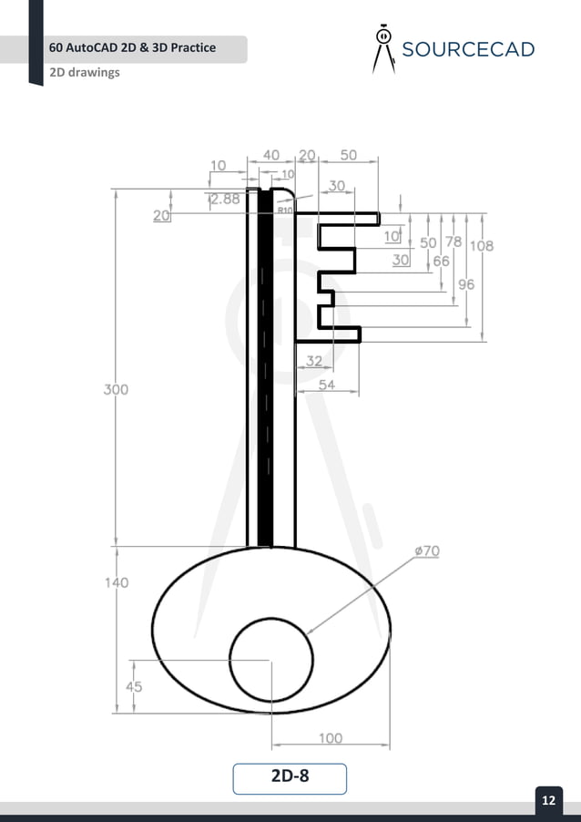 AUTOCAD 2D&3D PRACTICE DRAWING | PDF