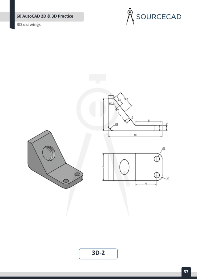 AUTOCAD 2D&3D PRACTICE DRAWING | PDF