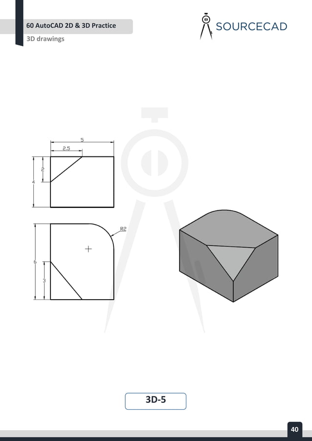 AUTOCAD 2D&3D PRACTICE DRAWING | PDF