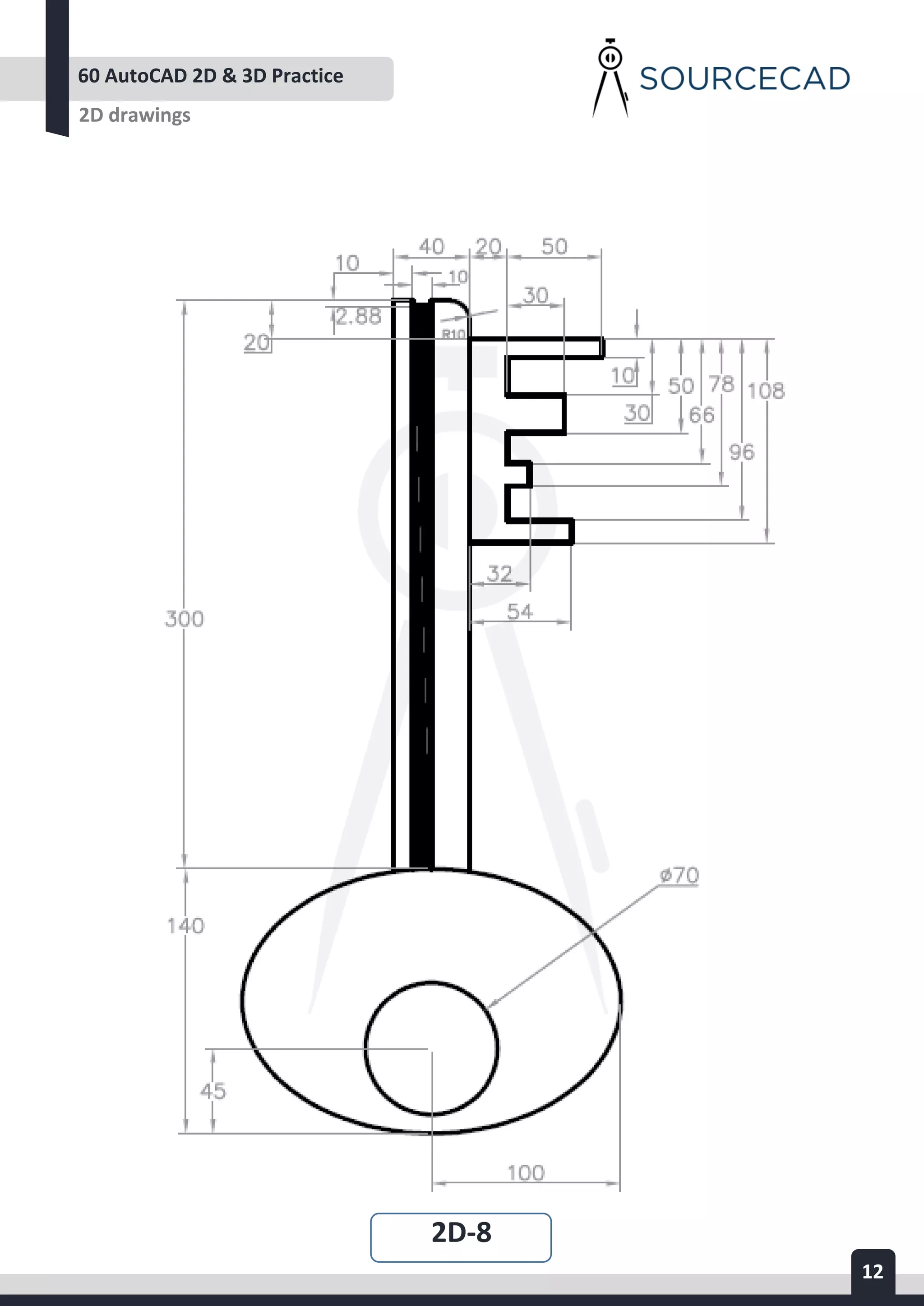 AUTOCAD 2D&3D PRACTICE DRAWING | PDF