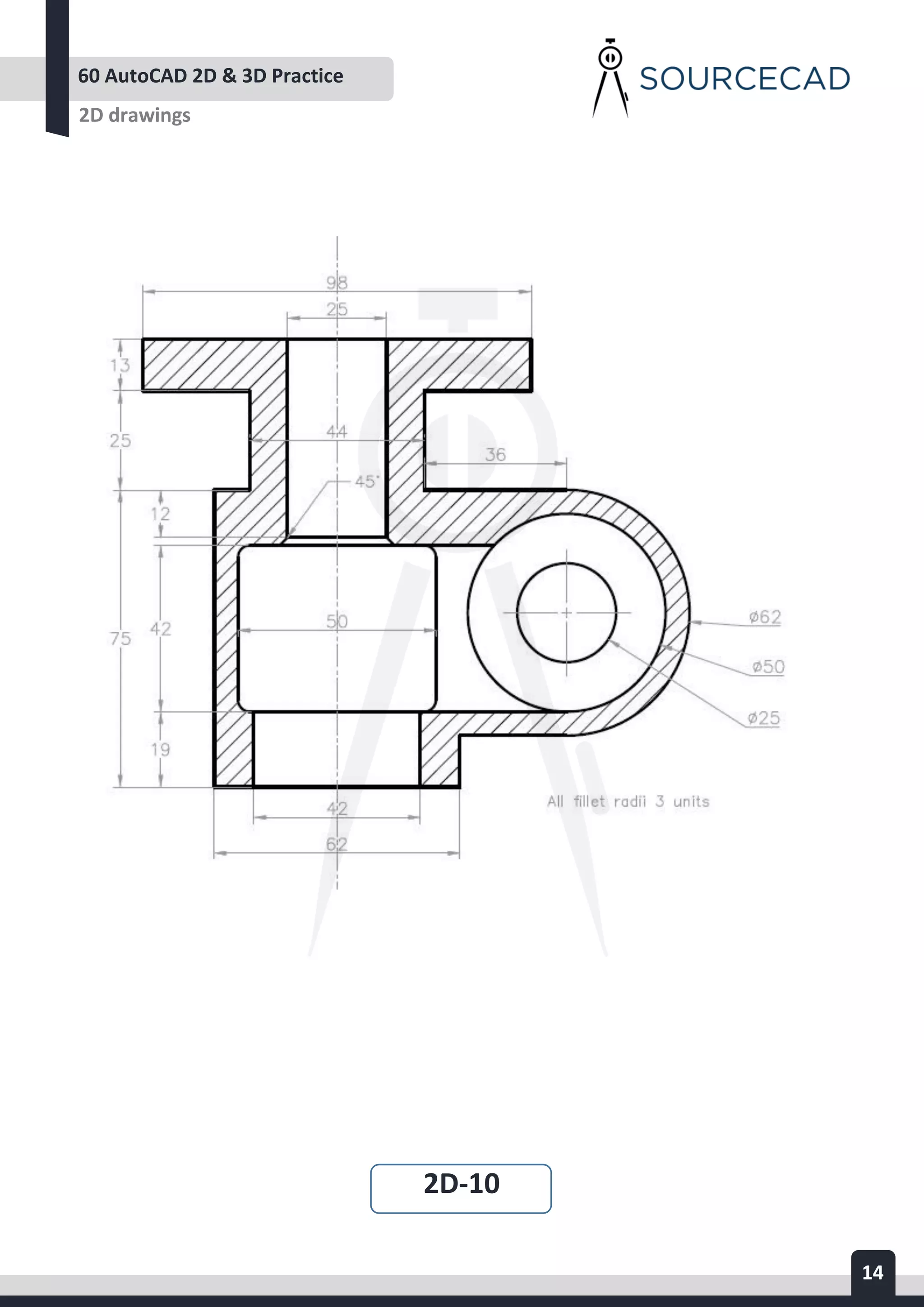 AUTOCAD 2D&3D PRACTICE DRAWING | PDF