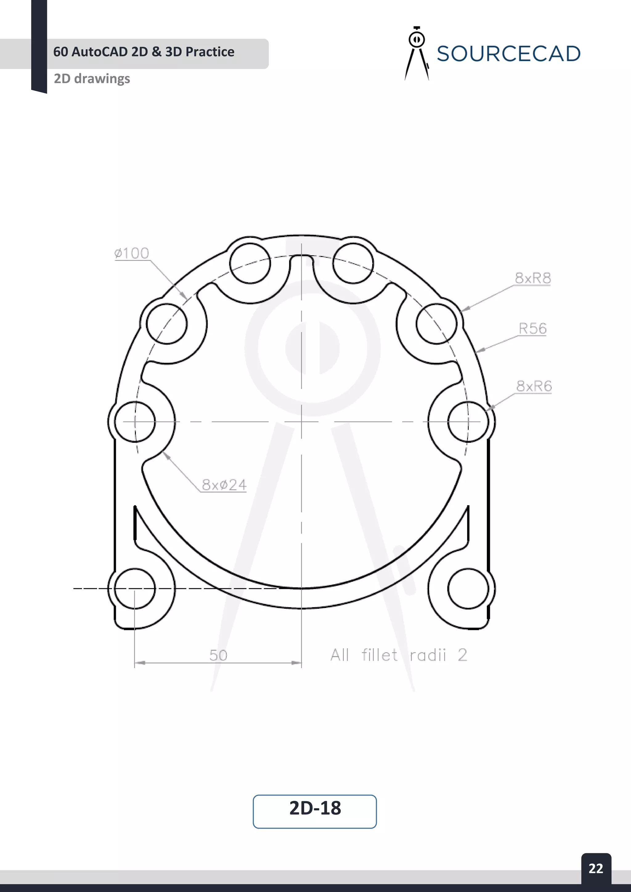 AUTOCAD 2D&3D PRACTICE DRAWING | PDF