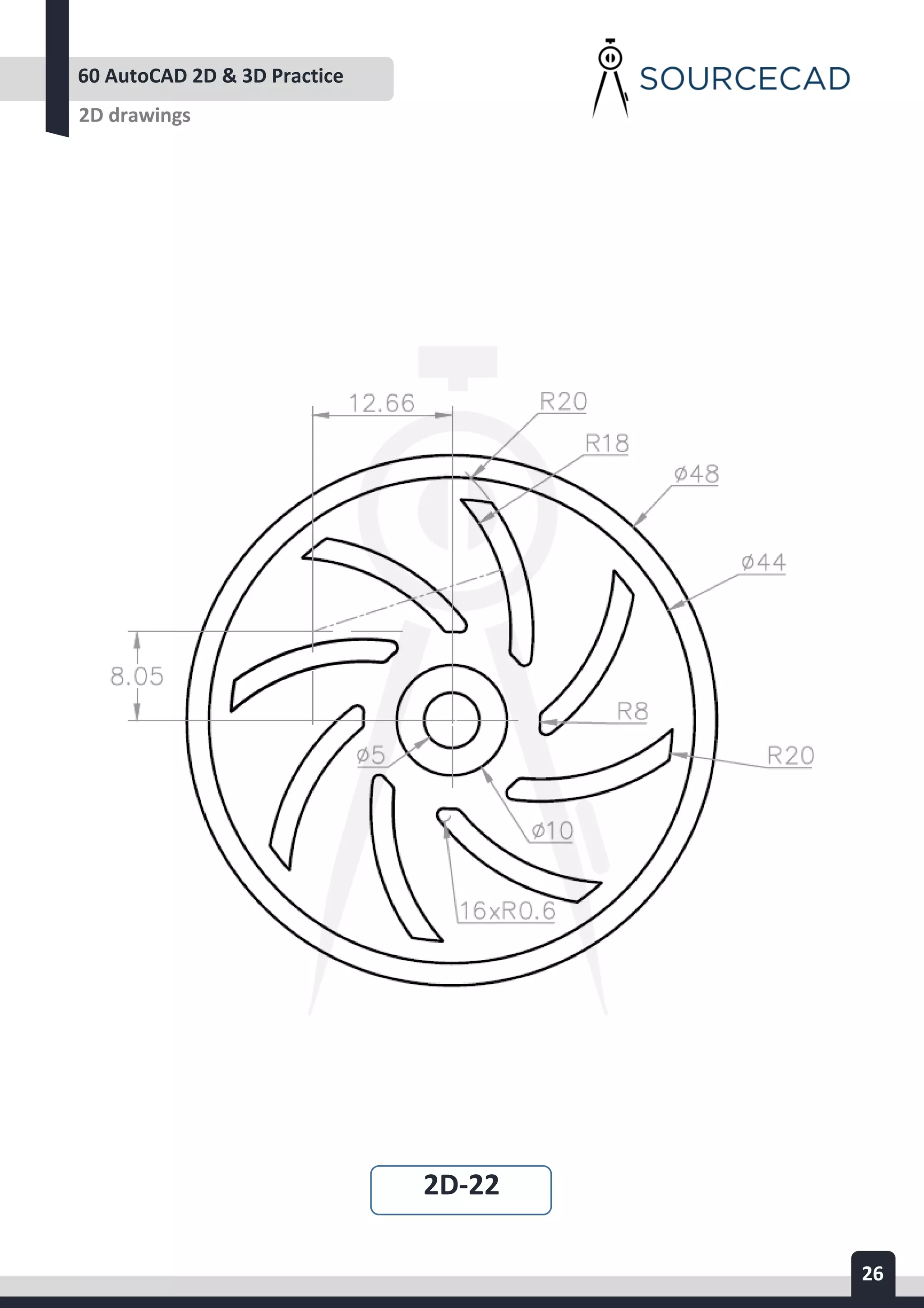 AUTOCAD 2D&3D PRACTICE DRAWING | PDF