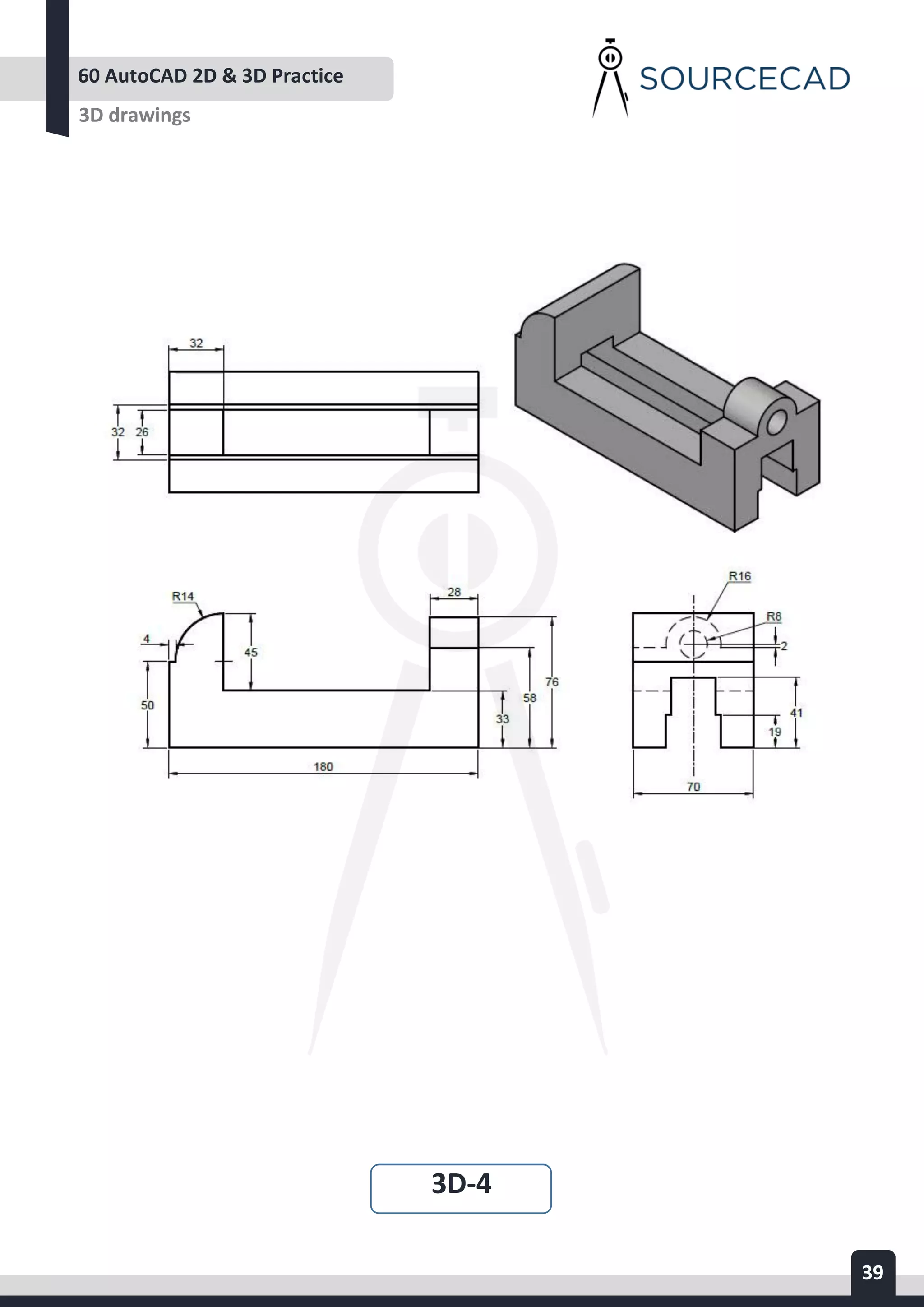 AUTOCAD 2D&3D PRACTICE DRAWING | PDF