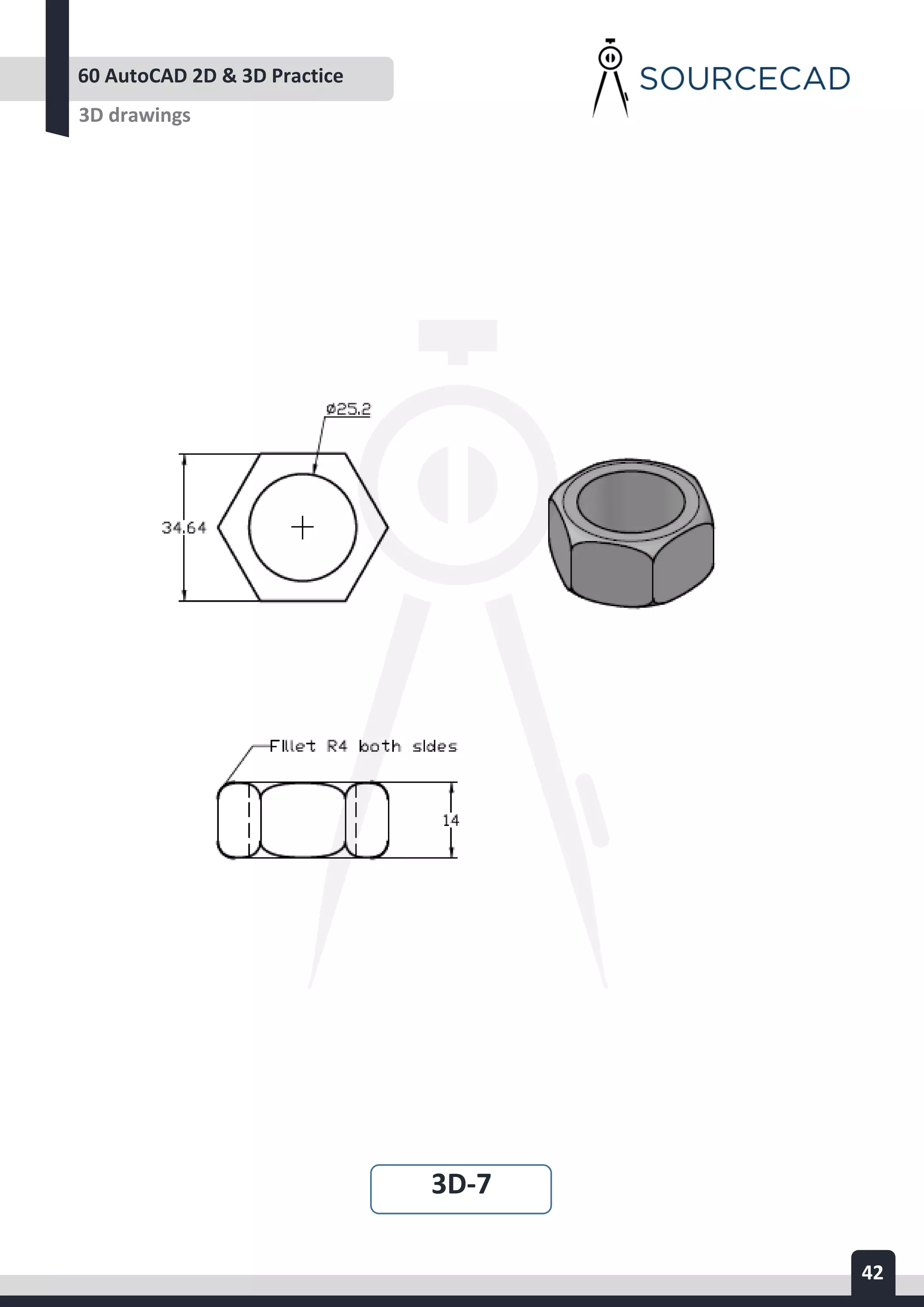 AUTOCAD 2D&3D PRACTICE DRAWING | PDF