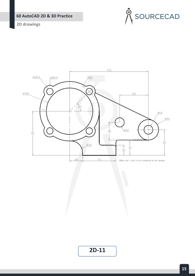 AUTOCAD 2D&3D PRACTICE DRAWING | PDF