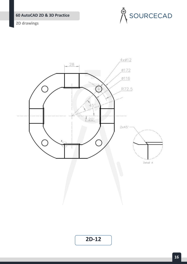 AUTOCAD 2D&3D PRACTICE DRAWING | PDF