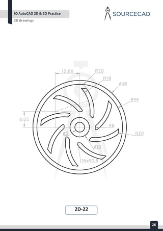 AUTOCAD 2D&3D PRACTICE DRAWING | PDF