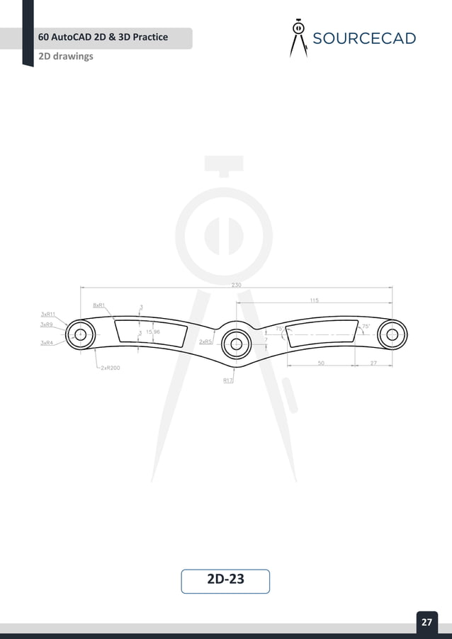 AUTOCAD 2D&3D PRACTICE DRAWING | PDF