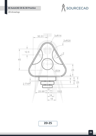 AUTOCAD 2D&3D PRACTICE DRAWING | PDF