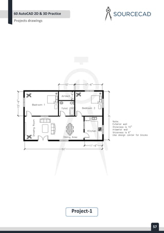 AUTOCAD 2D&3D PRACTICE DRAWING | PDF