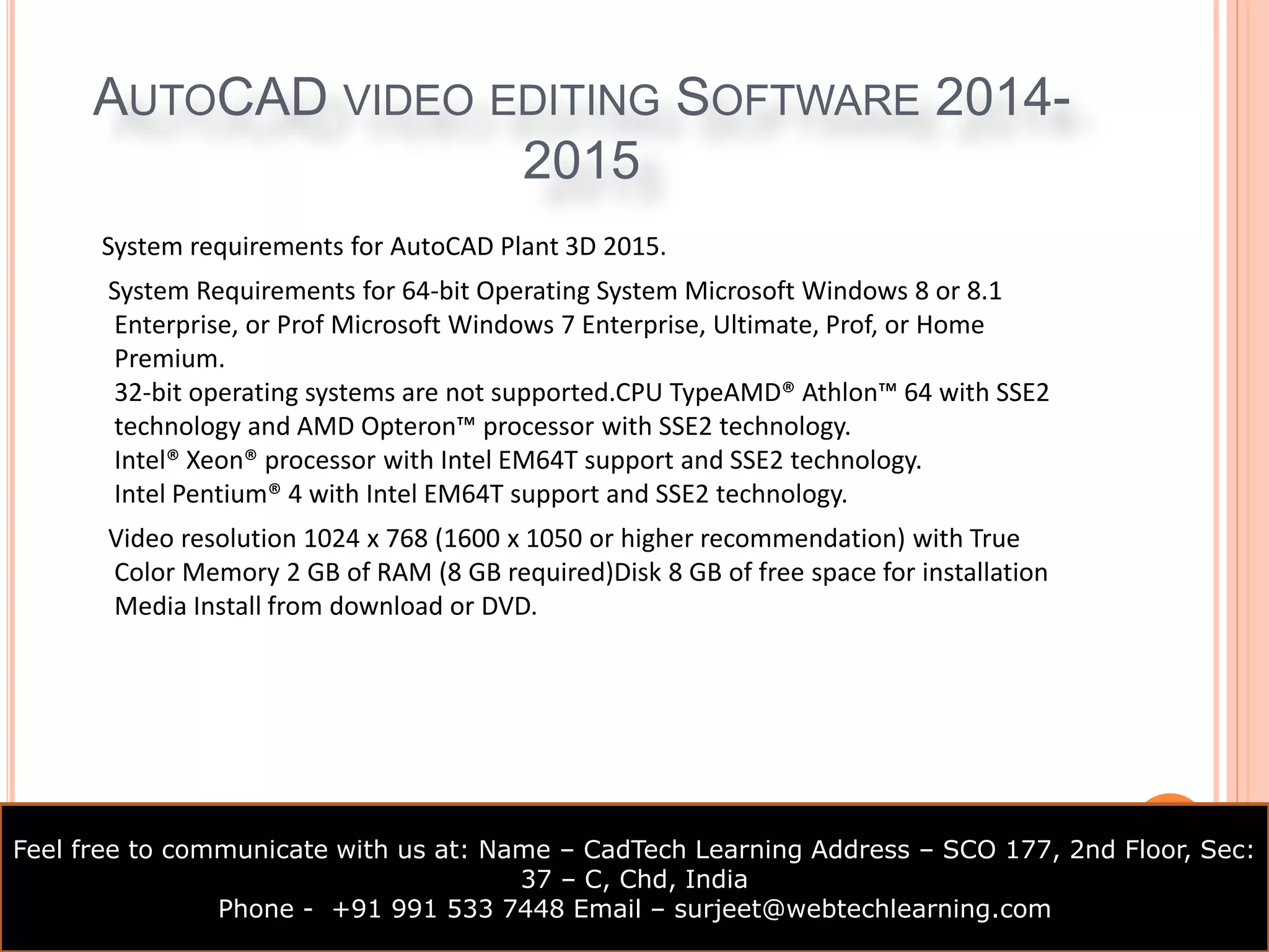 Auto cad plant 3d | PPTX