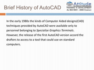 Autocad training-n-developmen institute | PPTX