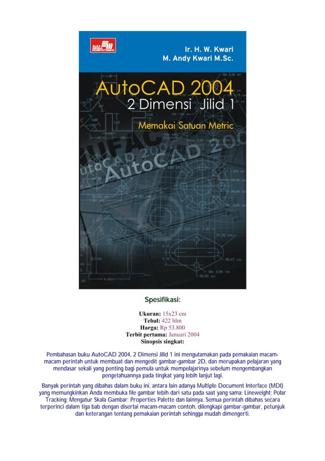 Auto cad 2004 2d jilid 1 msm | PDF