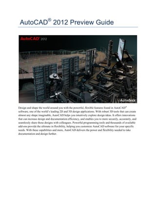 Autocad 2012 preview_guide | PDF