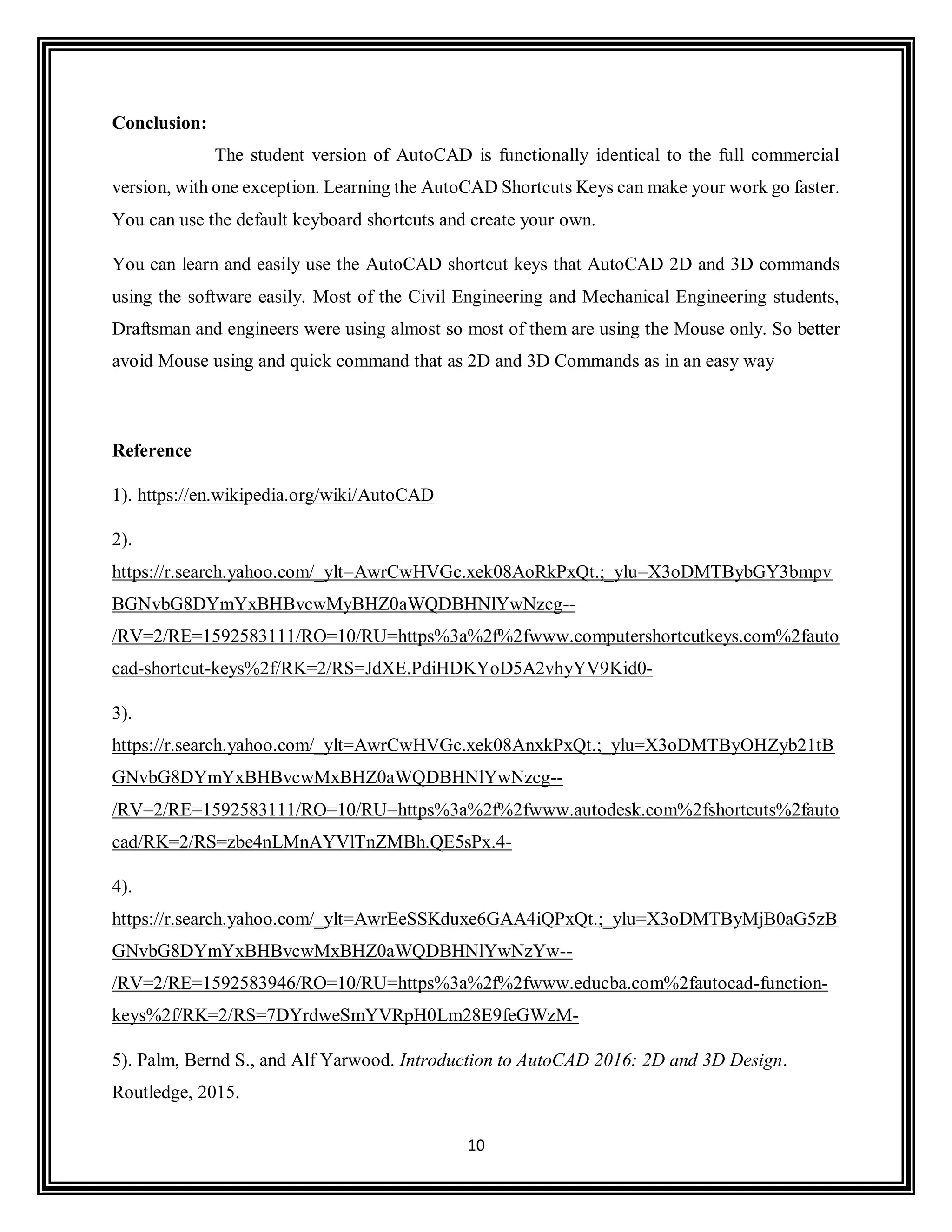 AutoCad 2D shortcut Keys | PDF