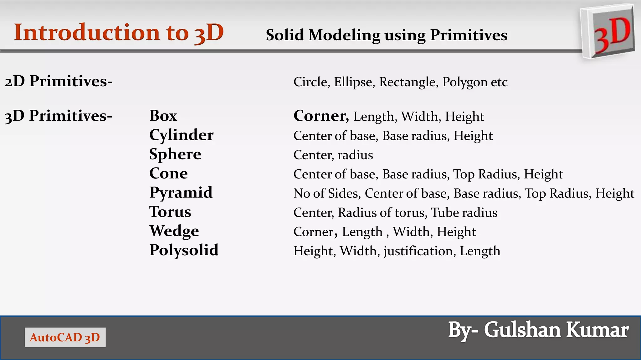 AutoCAD 3D Introduction.pptx