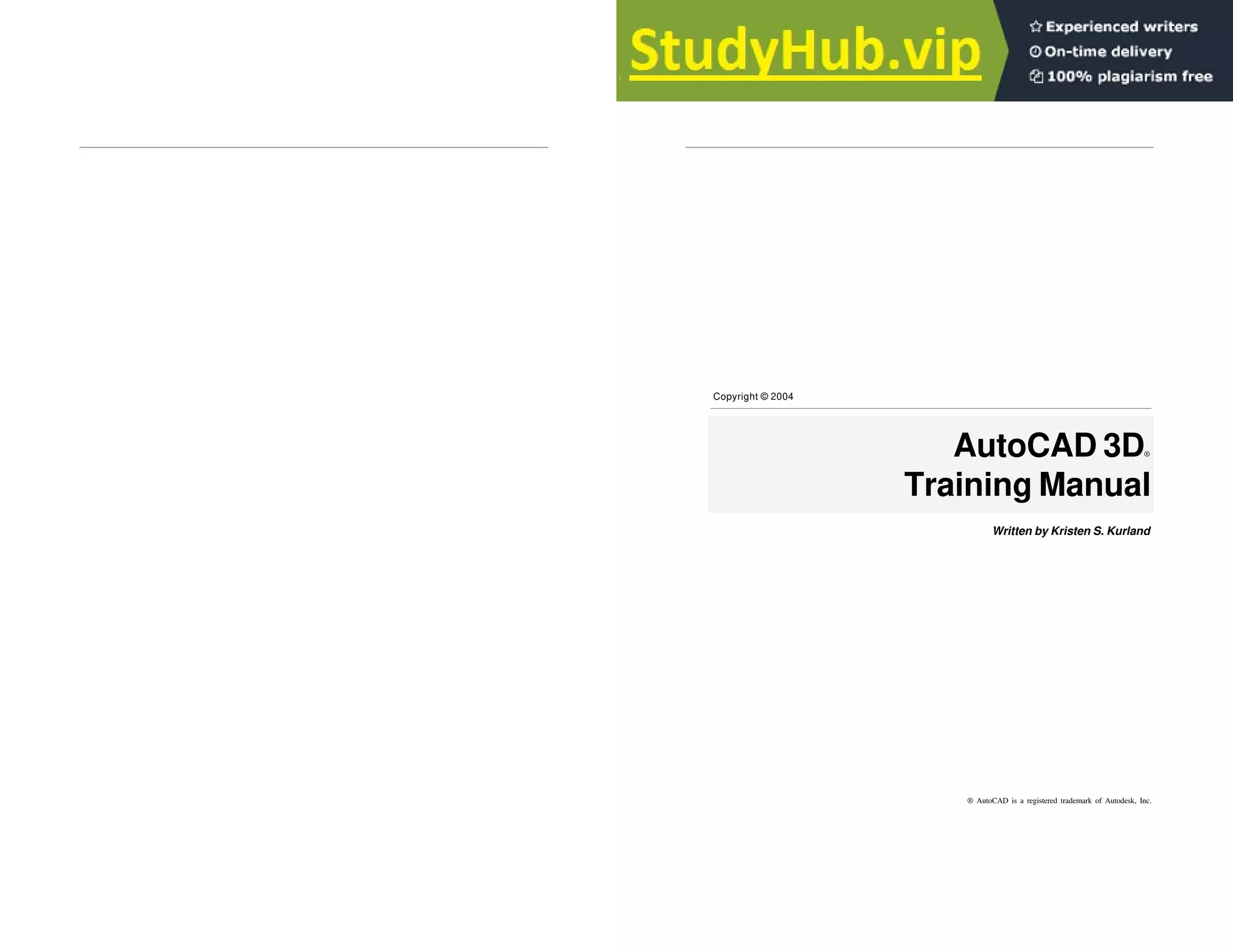 AutoCAD 3D Training Manual | PDF