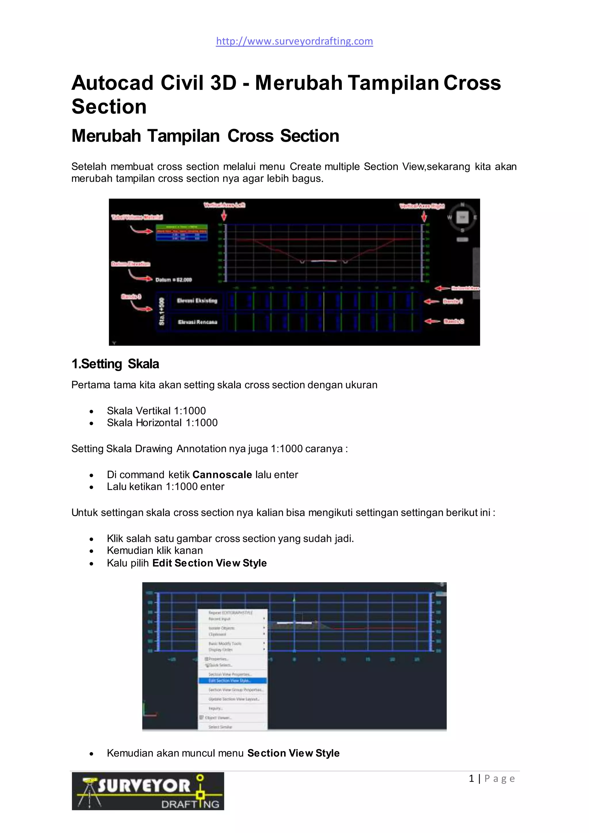Autocad Civil 3D - Merubah Tampilan Cross Section | DOCX
