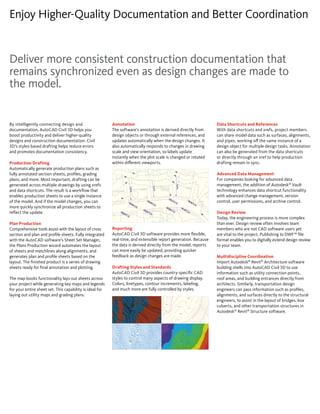 Autocad civil3d brochure 3d civil | PDF