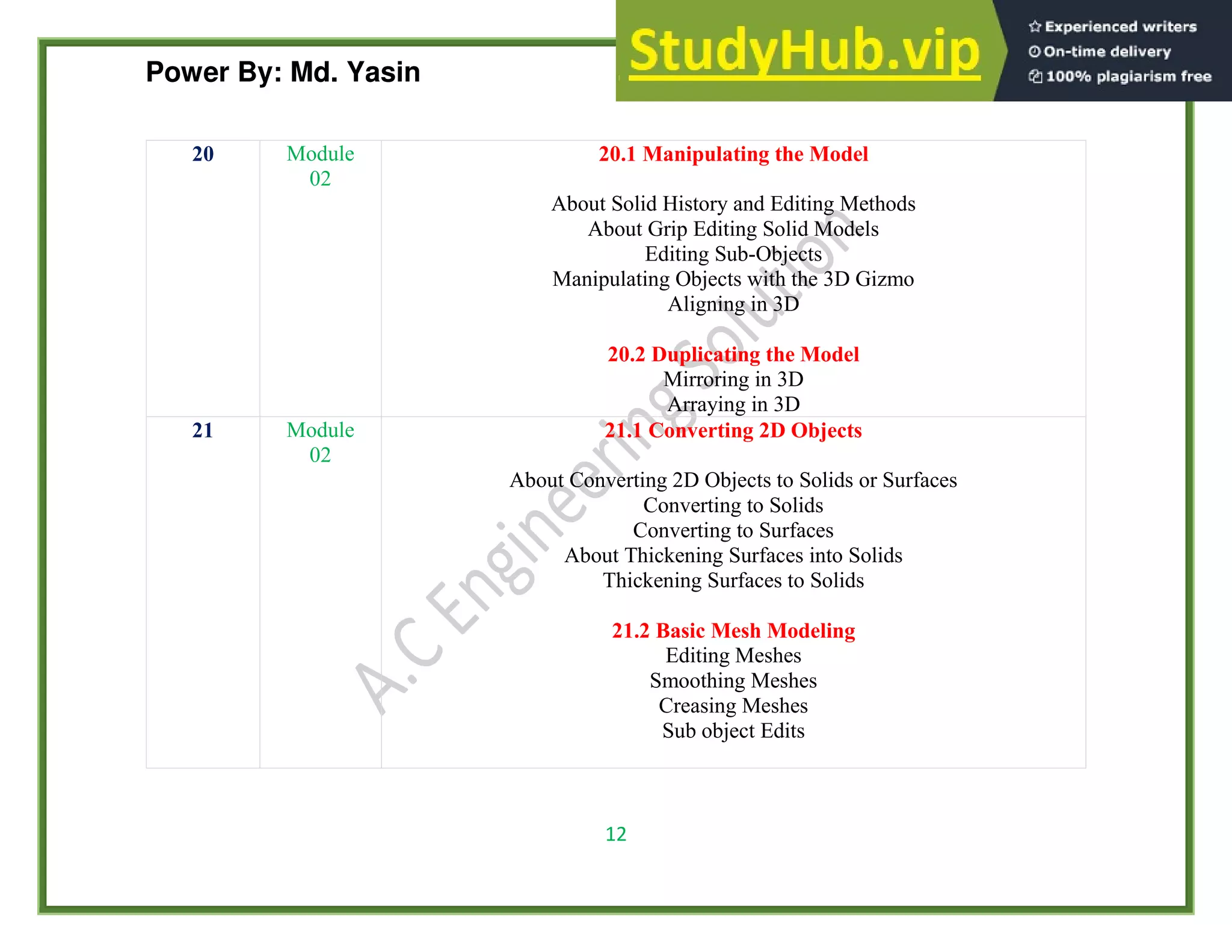 Autocad Course Outline | PDF