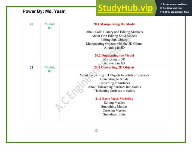Autocad Course Outline Pdf