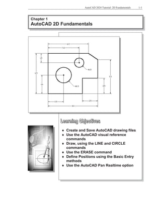 AUTOCAD 2024 2Dfundamentals circles, planar and curves excercises | PDF