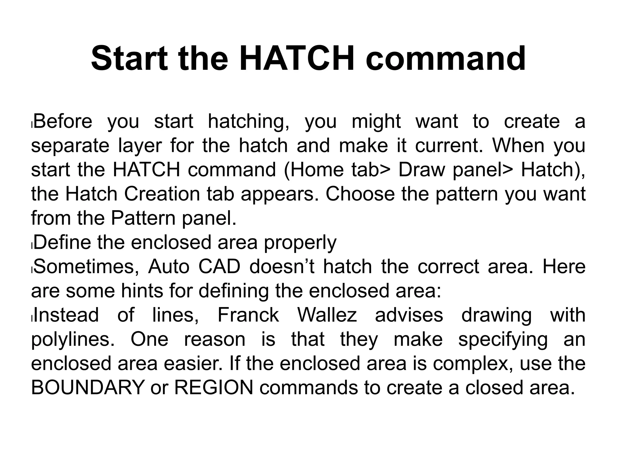 Auto cad hatch layer tips & tricks | PPTX
